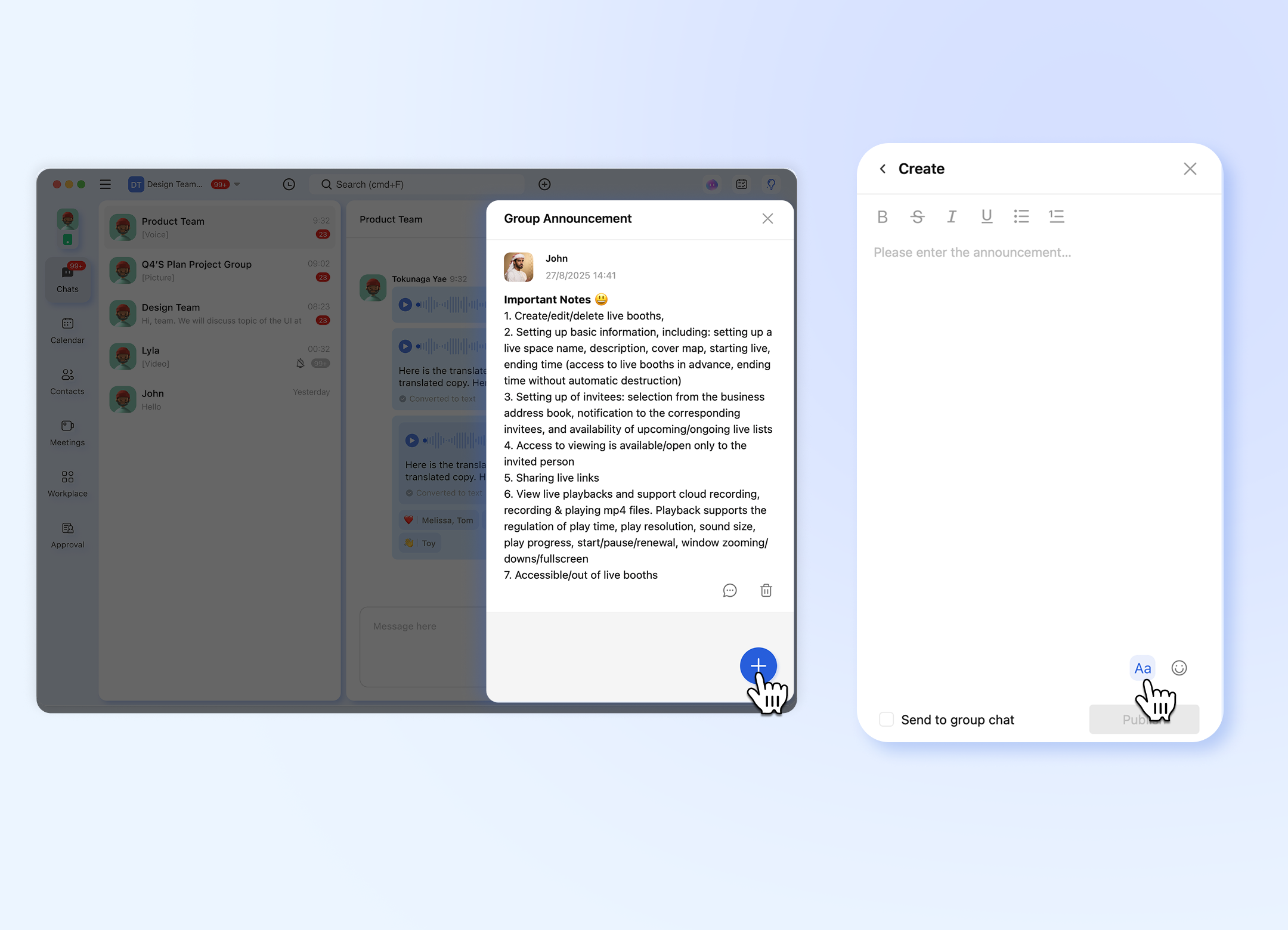 How to Use Group Announcement | Matrx doc